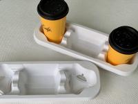 China Recycled Biodegradable 4-Cup Drink Carrier - 1.5mm Thick Compostable Paper Packaging Made from Bagasse & Bamboo for sale