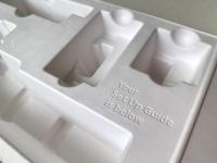 China Thermoformed Molded Pulp Packaging with Living Hinge Design - 0.8-1.0mm Thickness Customizable Eco-Friendly Cushioning Inserts for sale