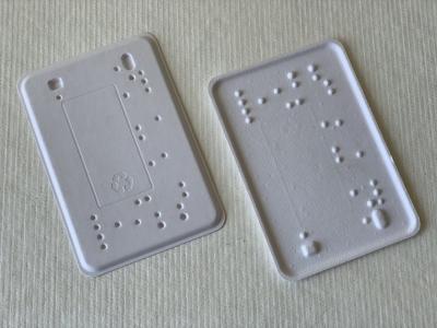 China Biodegradable Pulp Tray with Blind Embossing & Debossing - 0.7mm Thickness, Custom Design Packaging for sale