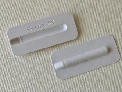 China Debossed Molded Paper Pulp E-Cigarette Packaging with Clean Edge | 0.6mm-3.0mm Wall Thickness | Custom Sizes for sale