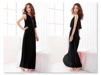China Fashionable Style Scoop Neck Sleeveless Solid Color Bohemian Chiffon Maxi Dress for women for sale