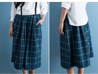 China cotton blue & white gingham dress fashionable n casual for sale