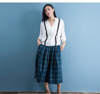 China cotton blue & white gingham dress fashionable n casual for sale