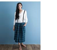 China cotton blue & white gingham dress fashionable n casual for sale