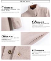 China fashion high collar ladies elegant pure cashmere coat for sale