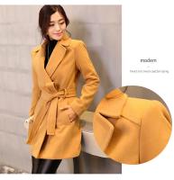 China 2016 fashion women turn-down collar polyester coat elegant coats for sale