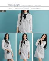 China fashion high collar  chiffon shirt with cotton shoulder-straps for sale