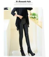 China women's plus velvet warm splicing pu leather pencil pants trousers for lady for sale