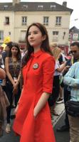 China fashion turn down collar mid-length sleeves ladies dresses red color for sale