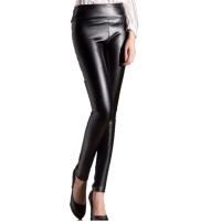 China fashion  high waist pu leather 3 design-choice black leggings leather women trousers for sale