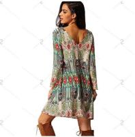 China Ethnic Style Round Collar Tribal Print Tassel Women polyester Dress for sale