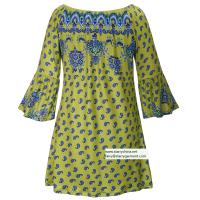 China sexy printed flower short dress for women in long flounce sleeve with off the shoulder for sale