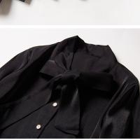 China Round collar and long sleeves chiffon shirt for women clothing for sale