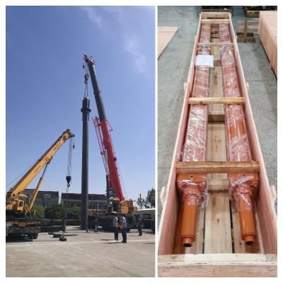 China 21 Mpa Working Pressure Single Acting Heavy Duty 3 Stage Hydraulic Cylinders With 27SiMn Cylinder Tube for sale