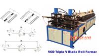 China Fire Damper Blade Roll Forming Machine | Triple V & Airfoil Blade Production Line for sale