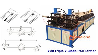 China Fire Damper Blade Roll Forming Machine | Triple V & Airfoil Blade Production Line for sale