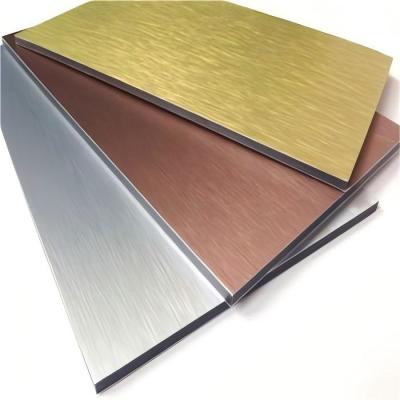 China Anodized Brushed Aluminum Composite Panel PE PVDF Coated ACP ACM for Curtain Wall 4mm for sale