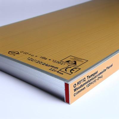 China 3mm Wooden Aluminum Composite Panel O-H112 Temper 1220x2440mm PVDF PE for sale