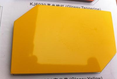China Glossy Yellow 3mm ACM Panel - Fireproof Aluminum Composite for Interior Wall Finishes 1000-6000mm Length for sale