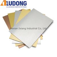 China ALUDONG ALD-T835 3mm Brushed Silver Aluminum Composite Panel with PVDF Coating for Building Facades for sale
