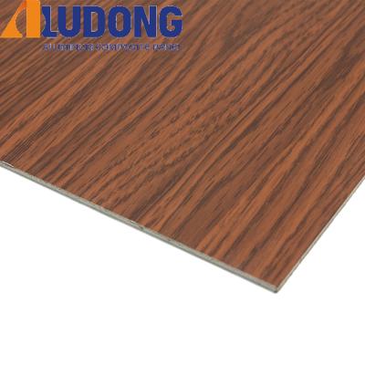 China E0 Grade Wooden Aluminum Composite Panel Impact Resistance Pe/Pvdf Coating for sale
