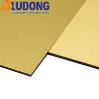 China 3mm Gold Silver Brushed ACM Aluminum Composite Panel with Fireproof Core - 1220×2440mm Standard Size for sale