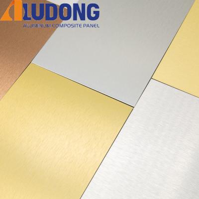 China Brushed Aluminum Composite Panel 5mm UV Resistant Anodized Finish for Airport Wall Cladding for sale
