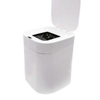 China 17.5L Motion Sensor Trash Can - Automatic One-Click Open Smart Garbage Bin with Self-Sealing Lid in White for sale