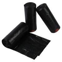 China Black Heavy Duty Plastic Garbage Bags 3 Mil 50-200 Microns PE Drawstring Trash Bags for sale