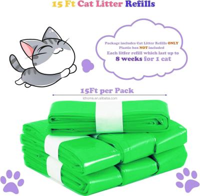 China Custom Biodegradable Cat Litter Box Liners 4.5-8m Length with Drawstring Pet Waste Bags for sale