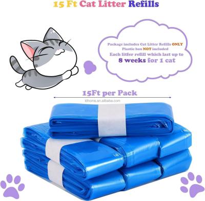 China Self Sealing Cat Litter Bags 7m Drawstring Thick Large Pet Waste Liners Customizable for sale