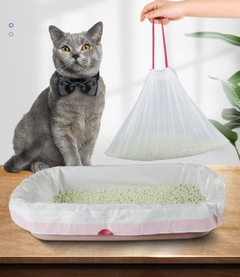 China Biodegradable Cat Litter Box Liner Bags 6m Drawstring Waste Bags Waterproof Custom for sale