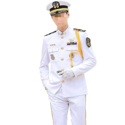 China Classic White Ceremonial Suit Waterproof For Formal Events Ceremonial Uniform White tactical Uniform With Shoulder Epaulets for sale