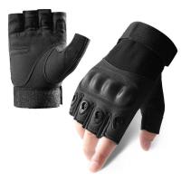 China Hard Knuckle Combat Half Finger Tactical Gloves Shock Resistant For Hiking for sale