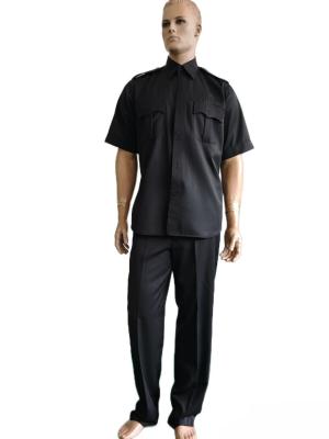 China Black Security Uniform Set With Short Sleeve And Straight Leg Trousers Tactical Uniform On Duty Workwear for sale