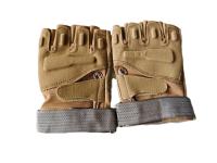 China TactiGrip Brown Combat Gloves Half Finger Reinforced Knuckle and Palm Guard for sale
