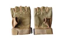 China TactiGrip Brown Combat Gloves Half Finger Reinforced Knuckle and Palm Guard for sale
