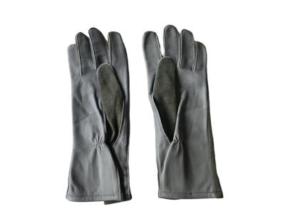 China Slip Resistant Full Finger Grey Leather tactical Style Gloves for sale
