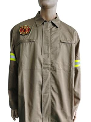 China Fire Fighting Work Outerwear Flame Retardant Heat Resistant Advanced Material With Reflective Strips tactical Uniform Clothing for sale