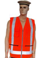 China High Visibility Reflective Safety Vest Fluorescent Orange for sale