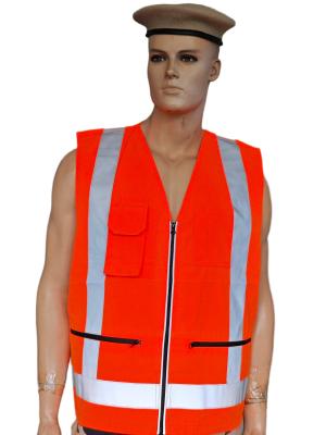 China High Visibility Reflective Safety Vest Fluorescent Orange for sale