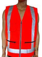 China High Visibility Reflective Safety Vest Fluorescent Orange for sale