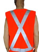 China High Visibility Reflective Safety Vest Fluorescent Orange for sale