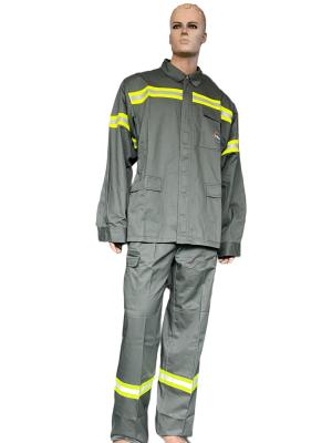 China Security Uniform Firefighting Suit With Reflective Tapes For Men Buttons And Velcro Jacket And Pants Standard Firefighting Uniform for sale