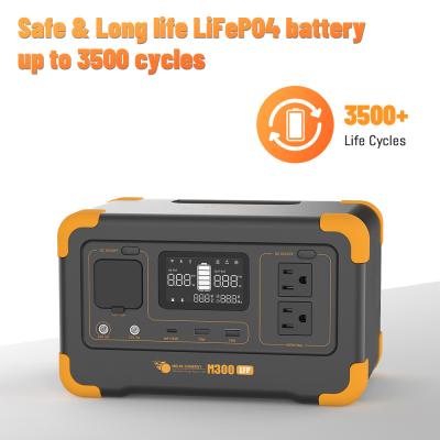 China M300 LFP Portable Solar Power System 288Wh Capacity 300W Pure Sine Wave with 3500 Cycle Life for sale