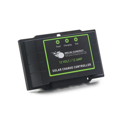 China 12A PWM Solar Charge Controller with 5-Stage Charging for 12V/24V Systems - IP67 Waterproof 104x65x23mm for sale