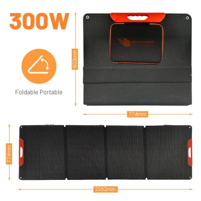 China ETFE IP65 300W Portable Folding Solar Panels with 4X75W Output and 22% Efficiency for RV and Camping for sale