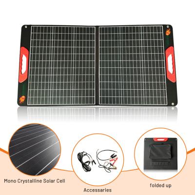 China 100W 20V Portable Folding Solar Panel with IP65 Waterproof Rating for Outdoor Camping and Emergency Power for sale