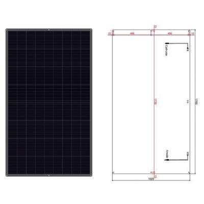 China 12V 100W Ultra Thin Semi Flexible Solar Panel with ETFE Coating and IP67 Rating - 22% Efficiency Monocrystalline Cells for sale