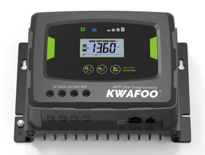 China Black MPPT Solar Charge Controller with 99.5% Tracking Efficiency and Temperature Compensation for RVs for sale